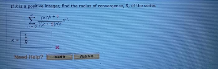 Solved If k is a positive integer, find the radius of | Chegg.com