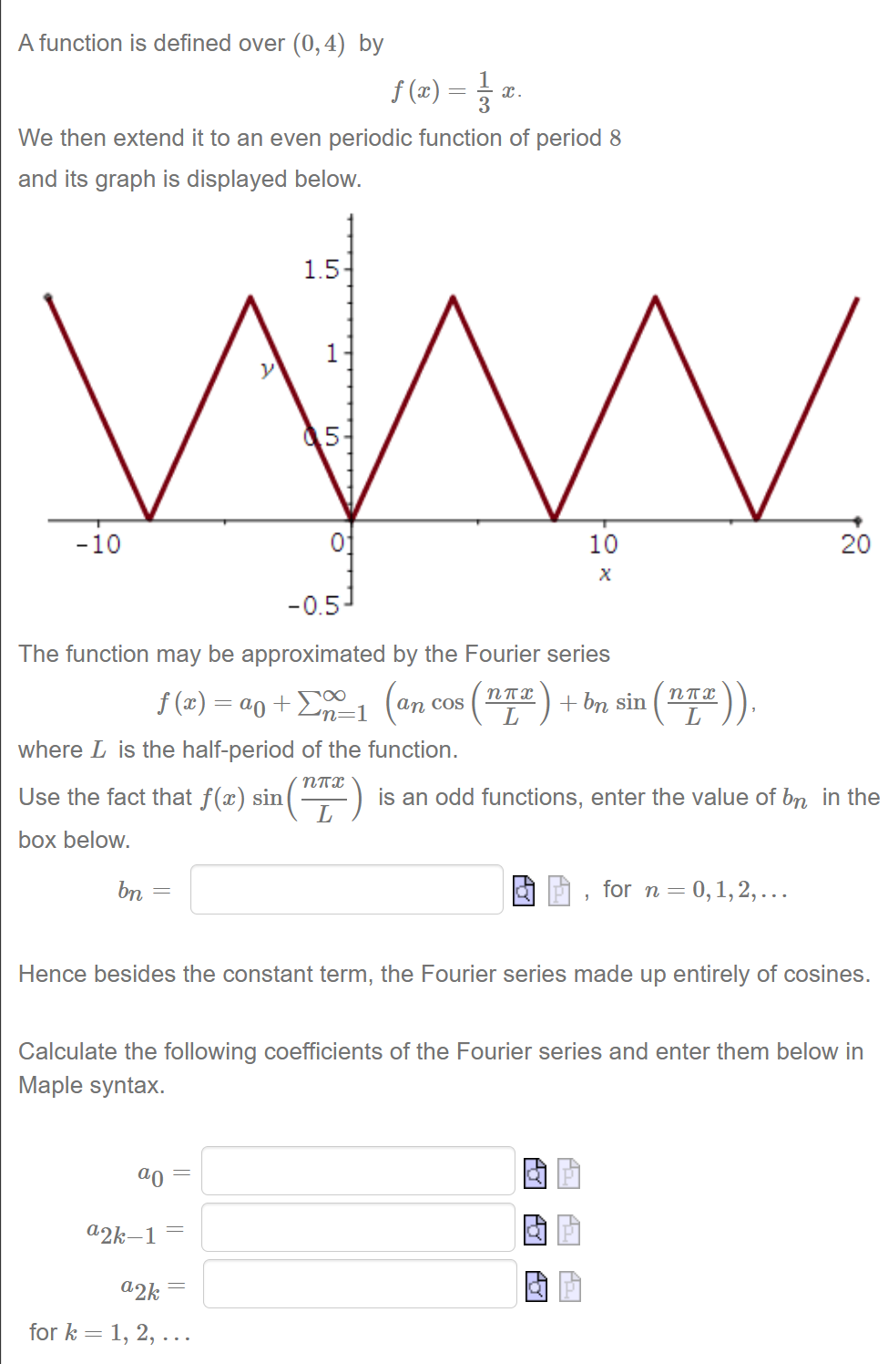 Solved A function is defined over (0,4) ﻿byf(x)=13x.We then | Chegg.com