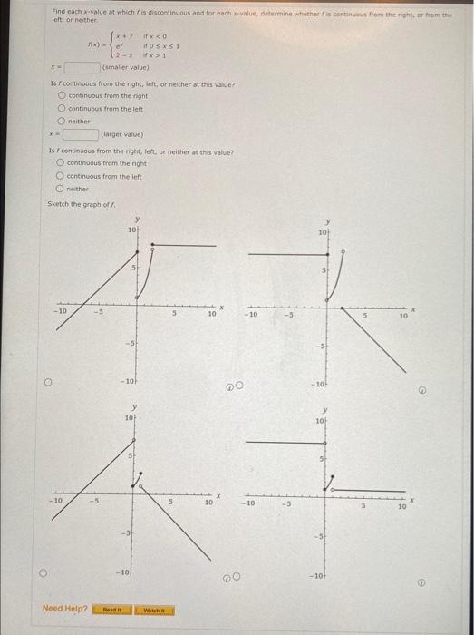Solved Find each x-value at nhich f is discontinwous and for | Chegg.com