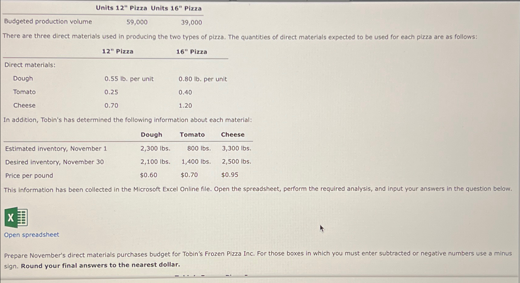 Solved \table[[,Units 12 ﻿Pizza Units 16 " | Chegg.com