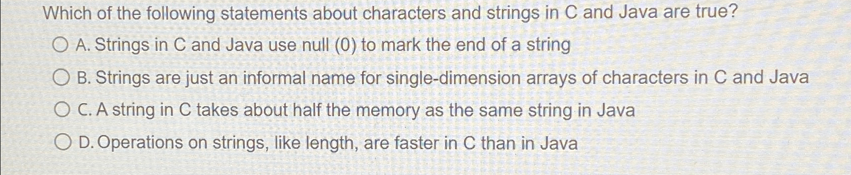 Solved Which of the following statements about characters | Chegg.com