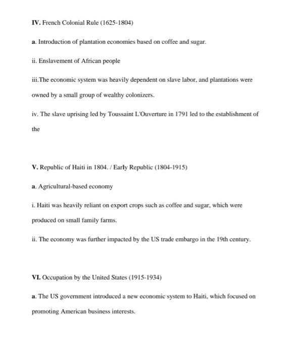 II. Pre-Colonial Haiti (before 1492) a. Pre-Colonial | Chegg.com