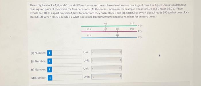 Solved Three digital clocks A, B, and C run at different | Chegg.com