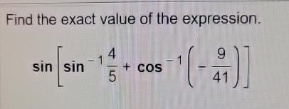 Solved Find the exact value of the | Chegg.com