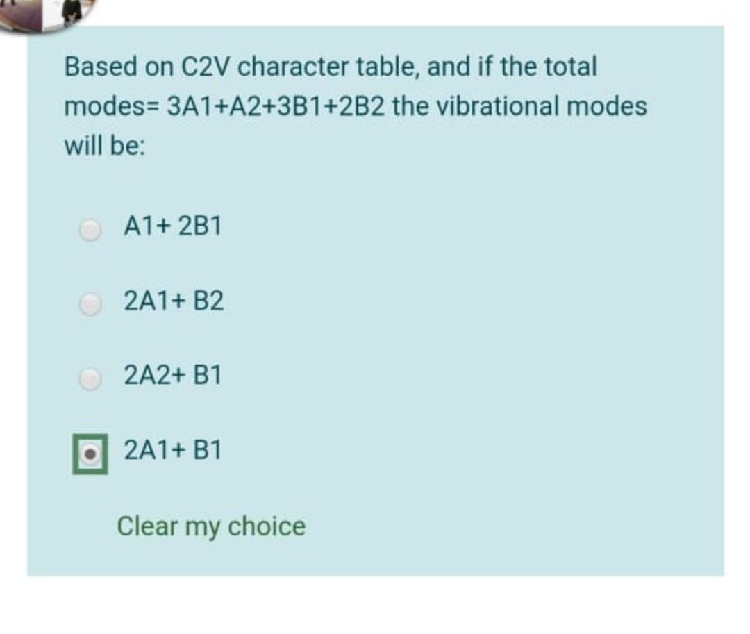 Solved Based on C2V character table, and if the total modes= | Chegg.com