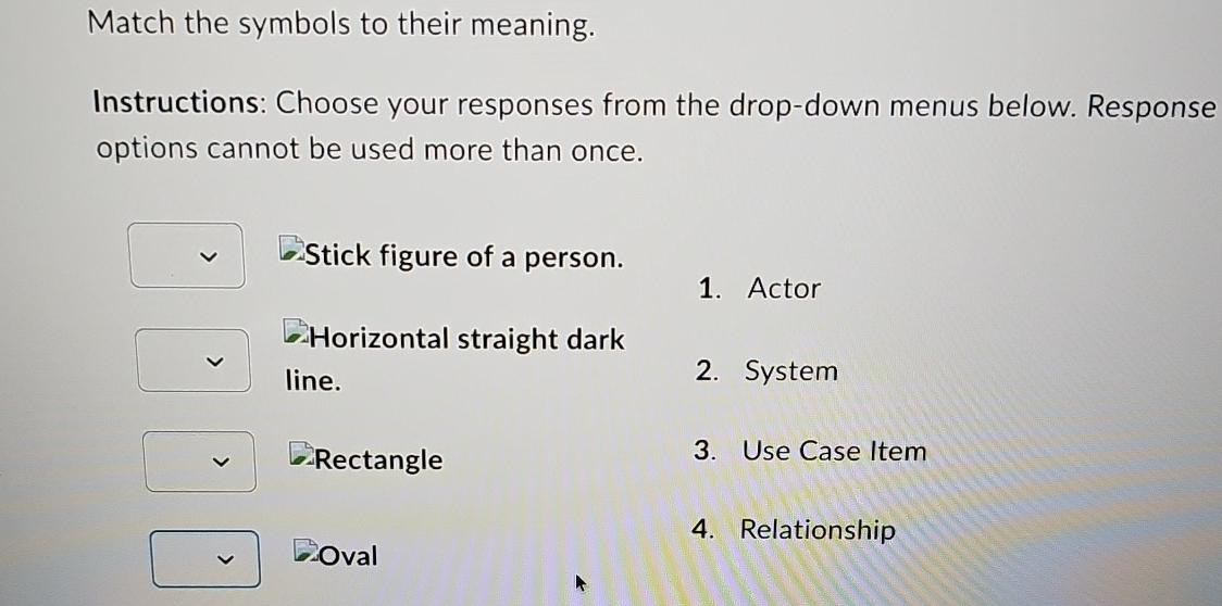 Solved Match the symbols to their meaning.Instructions: | Chegg.com