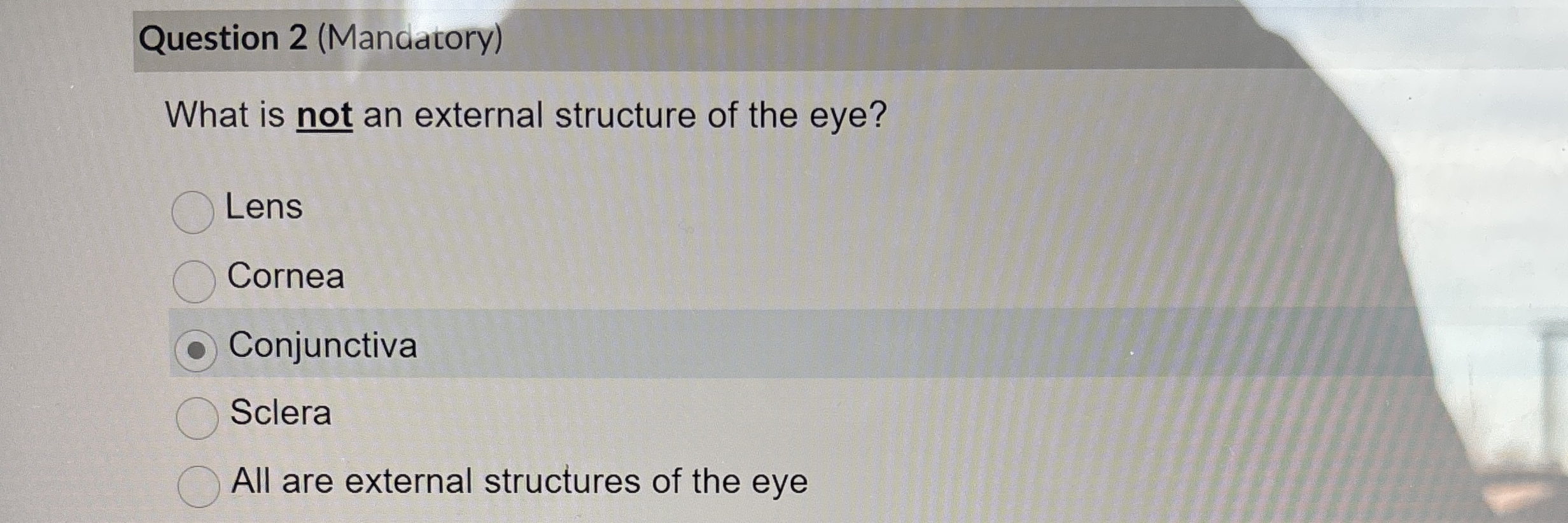 Solved Question 2 (Mandatory)What is not an external | Chegg.com