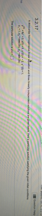 Solved I vvwvvv 3.2.17 Question Help se A third-order | Chegg.com