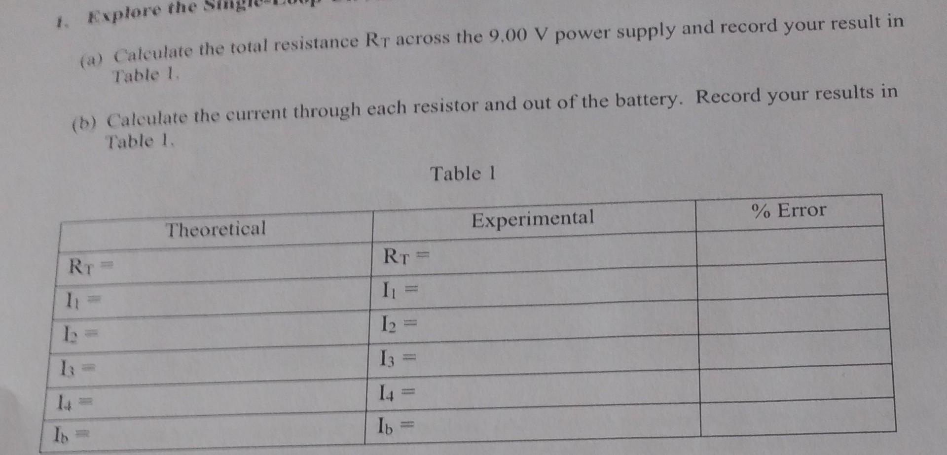 Solved Figure 1(a) Calculate the total resistance RT across | Chegg.com