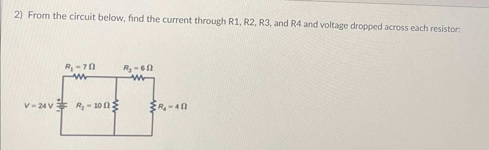 Solved From the circuit below, find the current through | Chegg.com