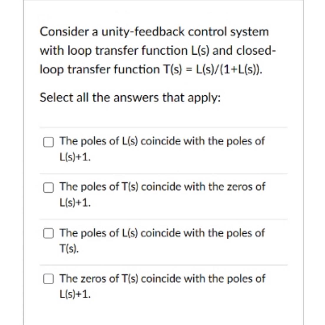 Solved Consider a unity-feedback control system with loop | Chegg.com