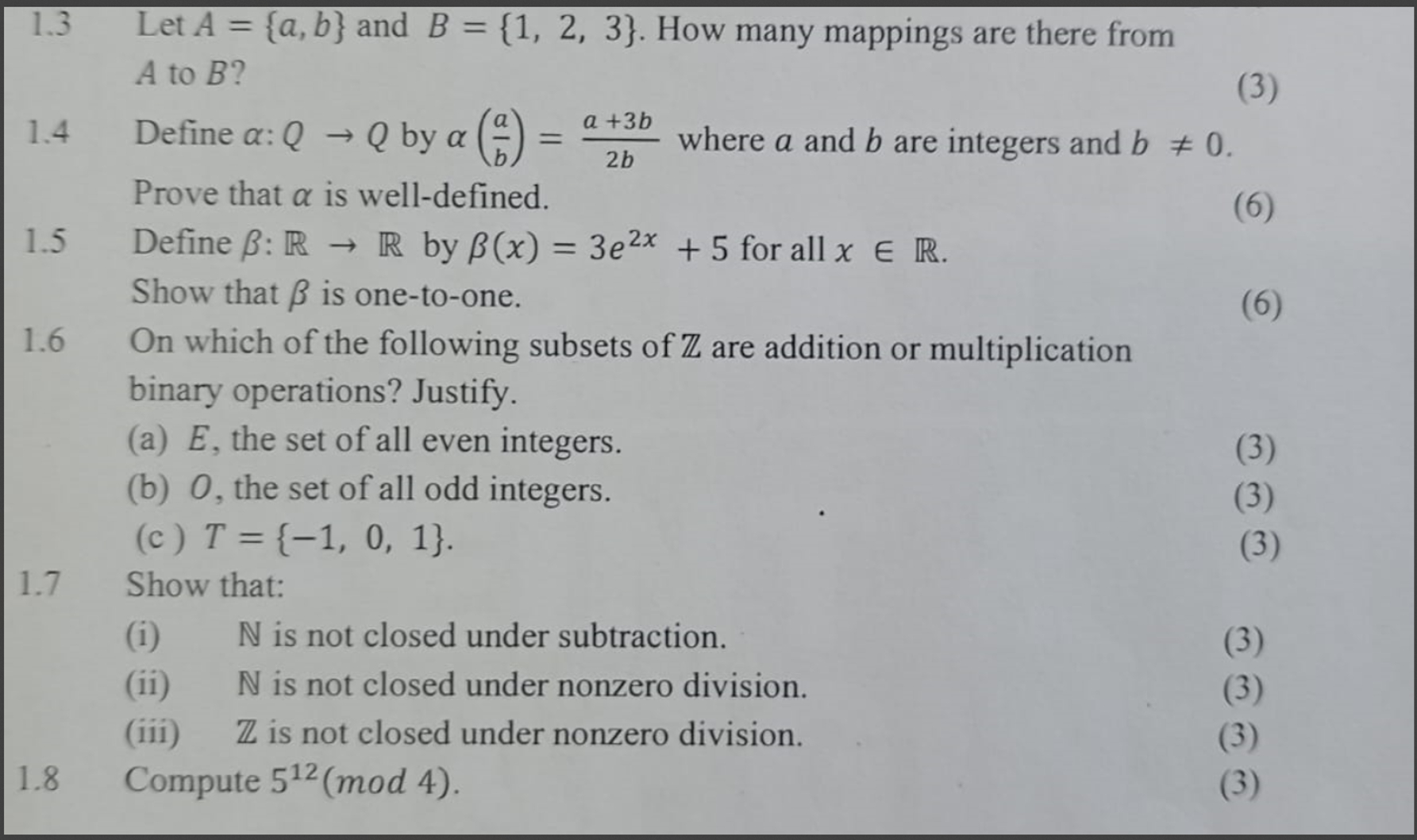 1.3 Let A={a,b} and B={1,2,3}. How many mappings | Chegg.com 1.3 Let A={a,b} and B={1,2,3}. How many mappings | Chegg.com