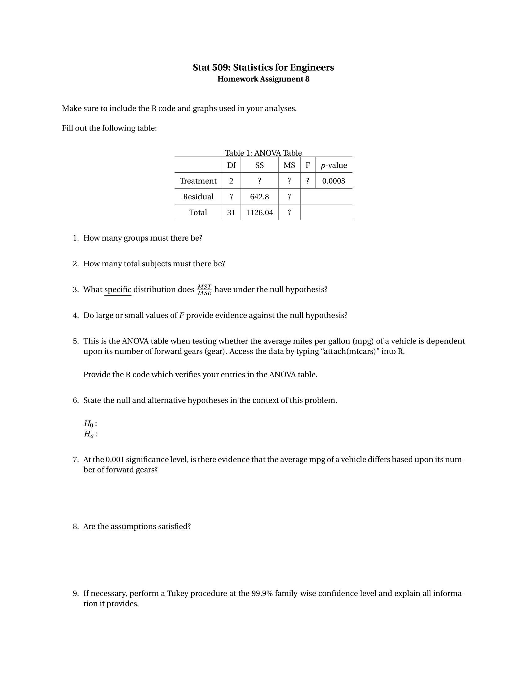 Solved Stat 509 Statistics For Engineershomework Assignment