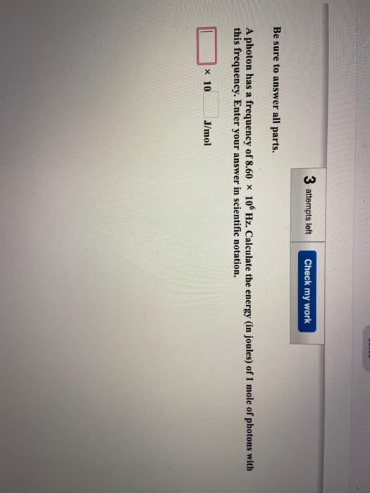 Solved 3 attempts left Check my work Be sure to answer all | Chegg.com