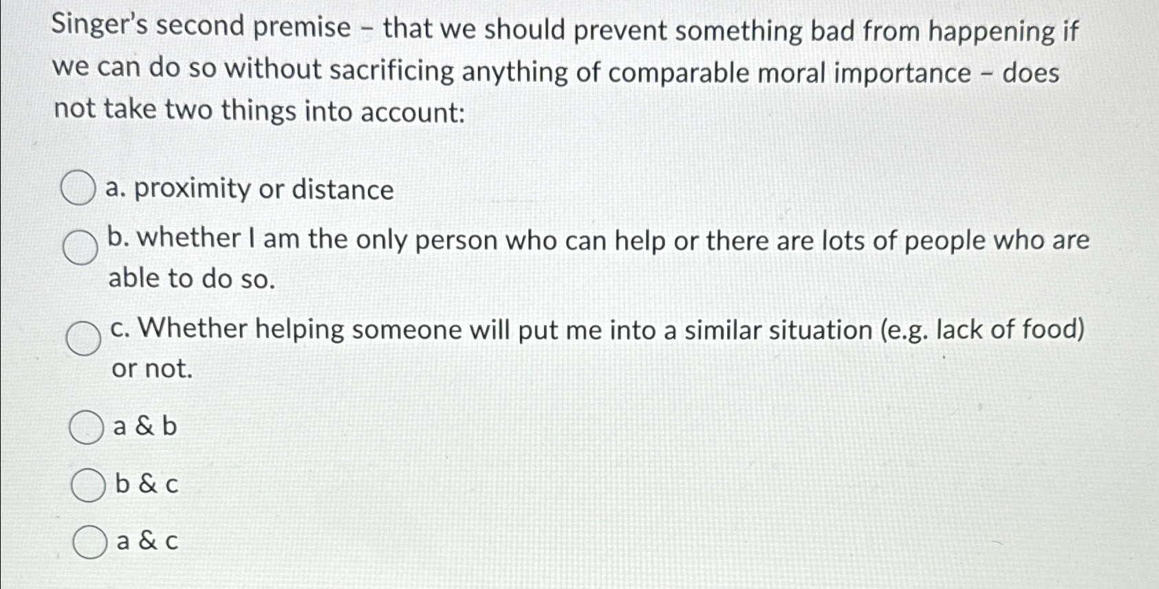 Solved Singer's second premise - ﻿that we should prevent | Chegg.com