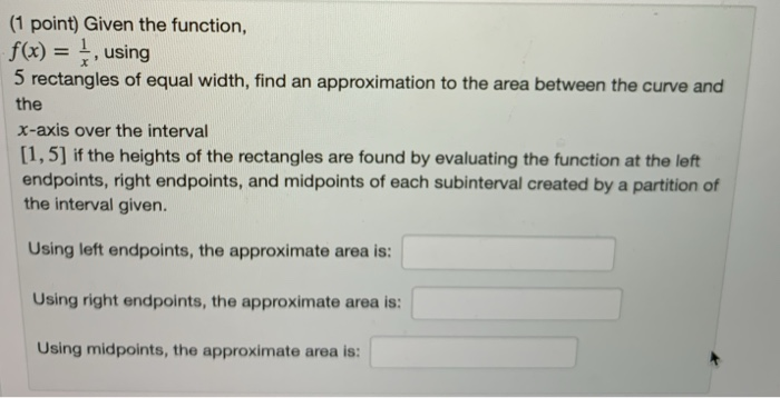 Solved (1 point) Given the function, f(x) = -x3 + 6x2 , | Chegg.com