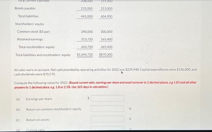 Solved The comparative statements of Carla Vista Co. are | Chegg.com