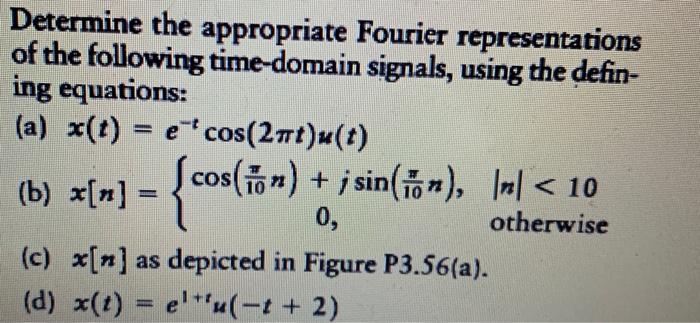 Solved do paart A ans E for part E T = 1/2 and w = 4pie | Chegg.com