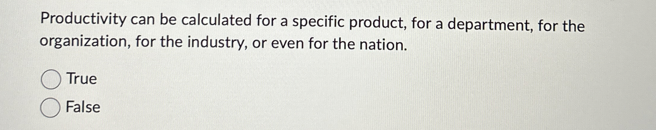 Solved Productivity can be calculated for a specific | Chegg.com