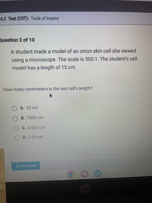 Solved A student made a model of an onion skin cell she | Chegg.com