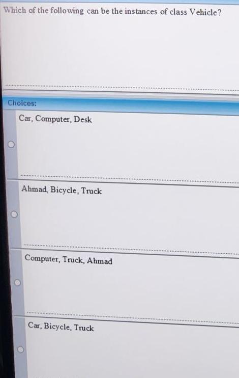 Solved Which of the following can be the instances of class | Chegg.com