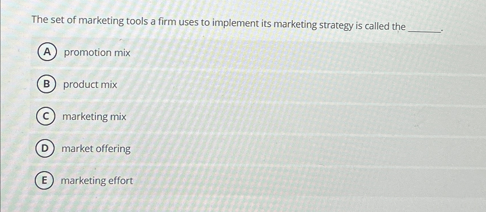 Solved The set of marketing tools a firm uses to implement | Chegg.com