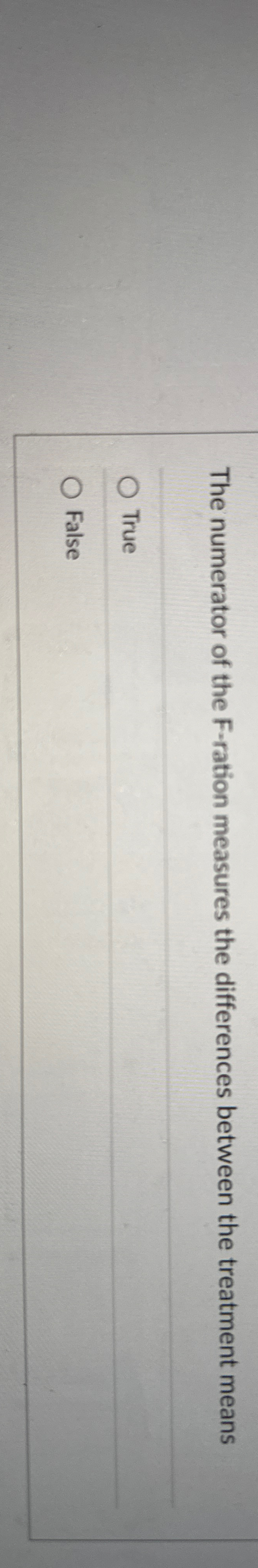 Solved The numerator of the F-ration measures the | Chegg.com