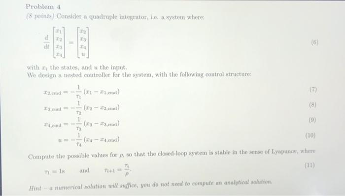 Solved UAV controller stabilizationProblem 4 (8 points) | Chegg.com