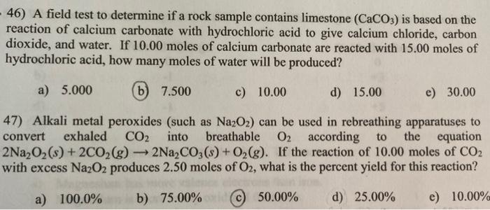 Solved - 46) A field test to determine if a rock sample | Chegg.com