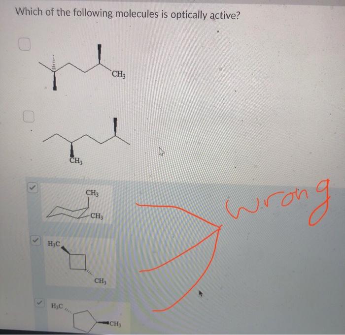 Solved Which of the following molecules is optically active? | Chegg.com