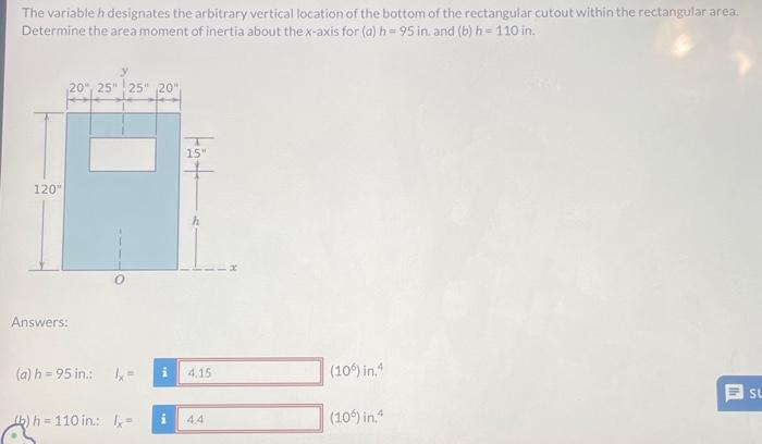 Solved The variable h designates the arbitrary vertical | Chegg.com