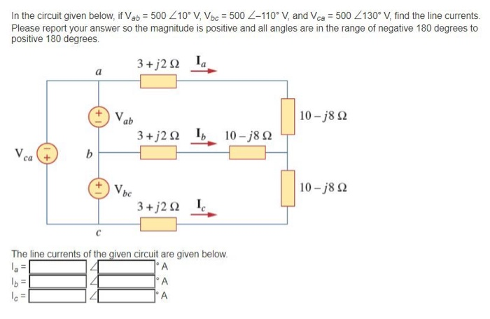 Solved In the circuit given below, if Vab = 500 210° V, V6C | Chegg.com