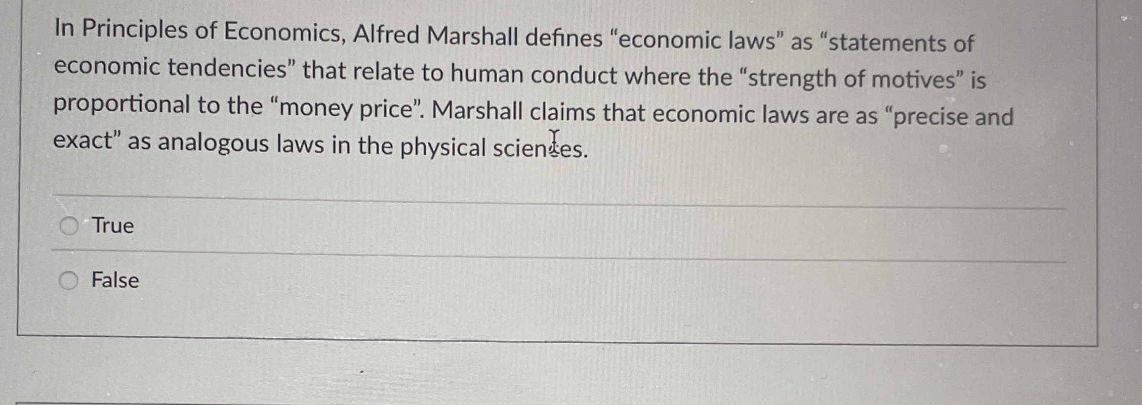 Solved In Principles of Economics, Alfred Marshall defines | Chegg.com
