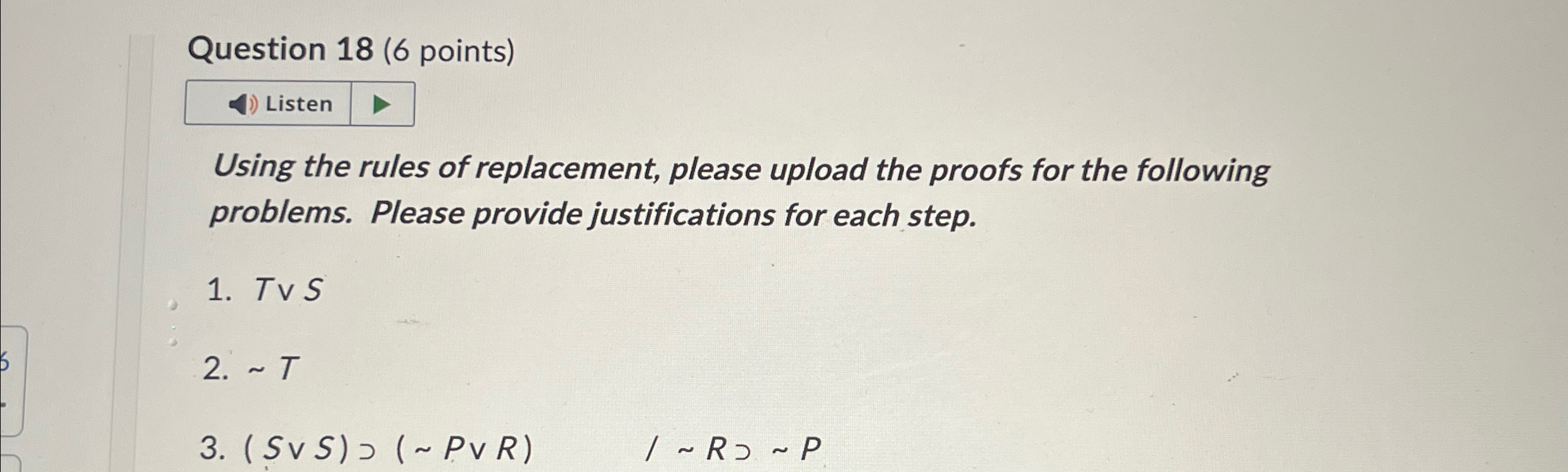 Solved Question 18 (6 ﻿points)Using the rules of | Chegg.com