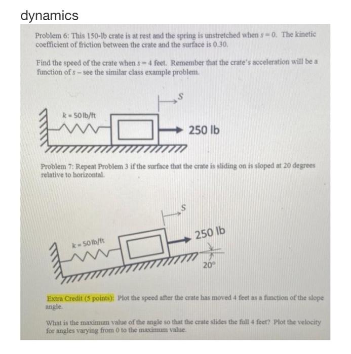 Solved Problem 6: This 150−1lb crate is at rest and the | Chegg.com