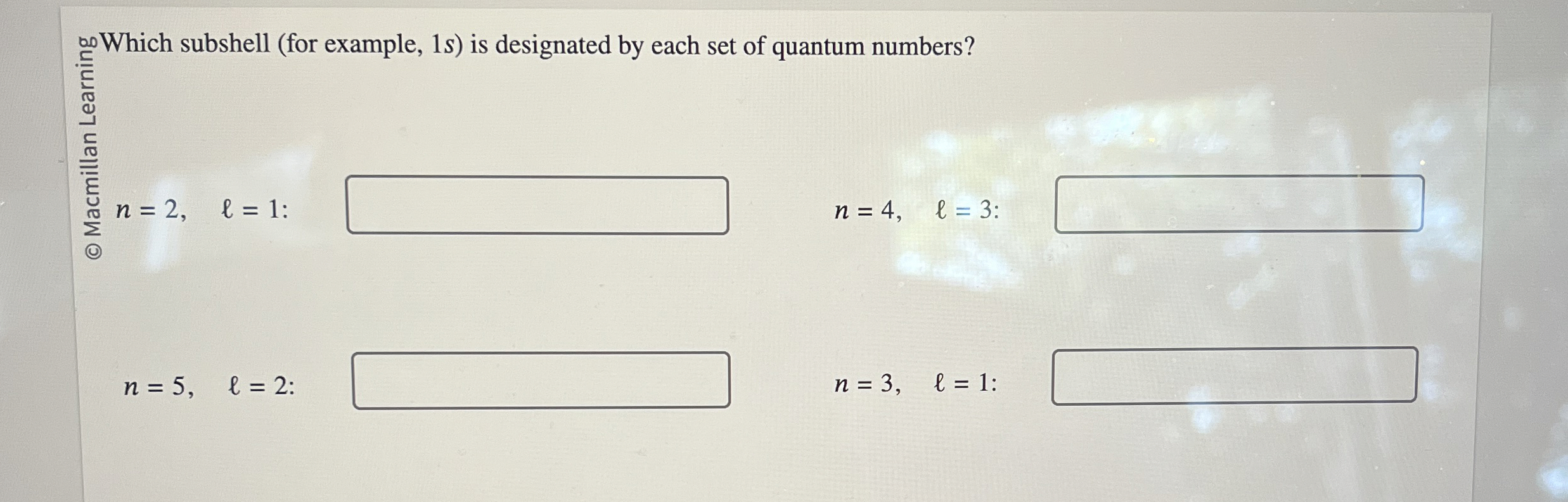 Solved ?00 ﻿Which subshell (for example, 1s ) ﻿is designated | Chegg.com