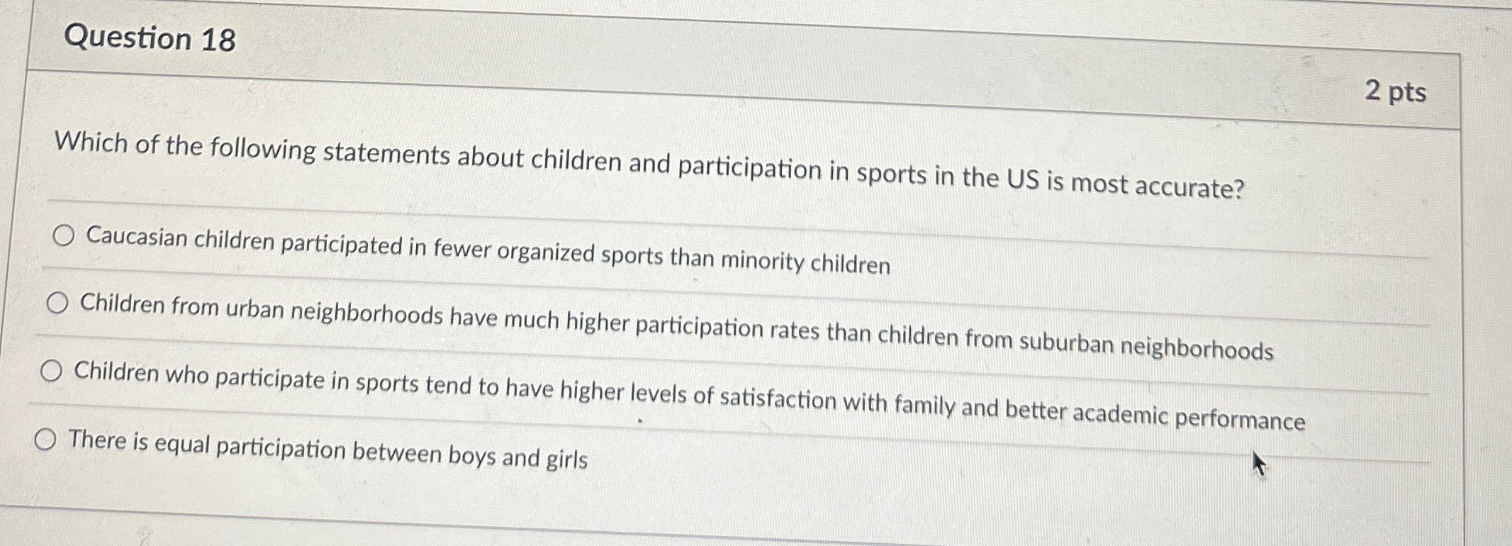 Solved Question 182 ﻿ptsWhich of the following statements | Chegg.com