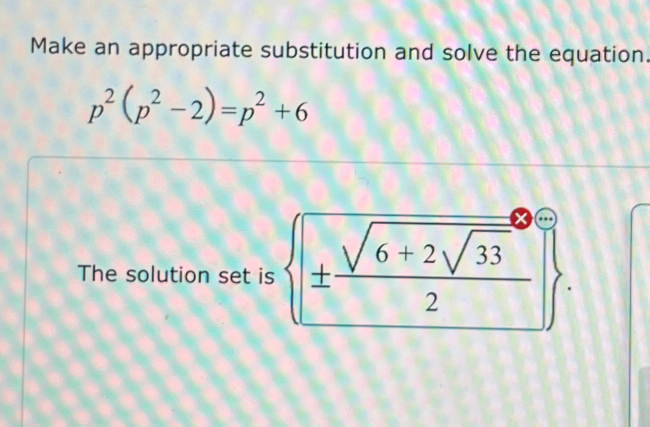 Solved Make an appropriate substitution and solve the | Chegg.com