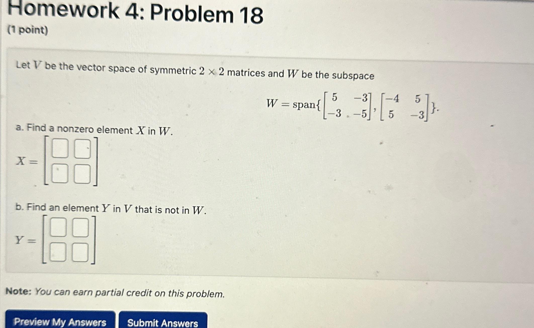 Solved Homework 4: Problem 18(1 ﻿point)Let V ﻿be the vector | Chegg.com