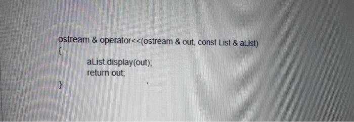 Solved ostream \& operator ≪