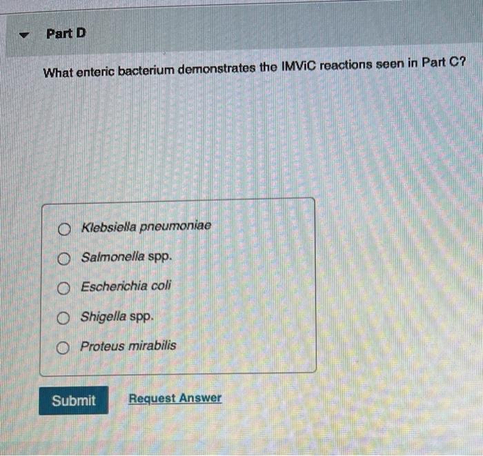 Solved Interpret the following set of IMVic reactions. | Chegg.com