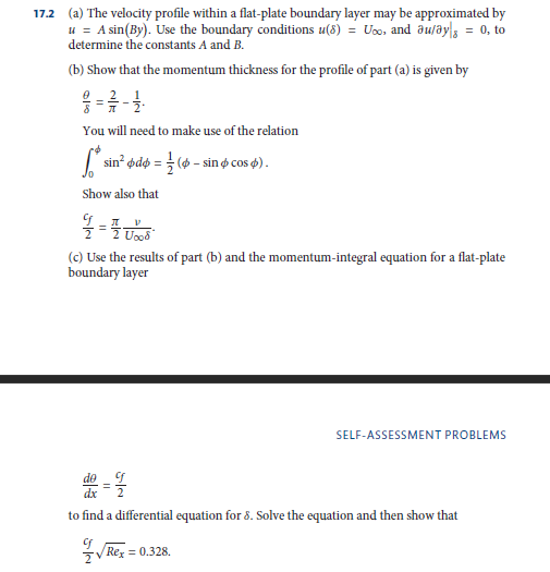 Solved 2 (a) The velocity profile within a flat-plate | Chegg.com