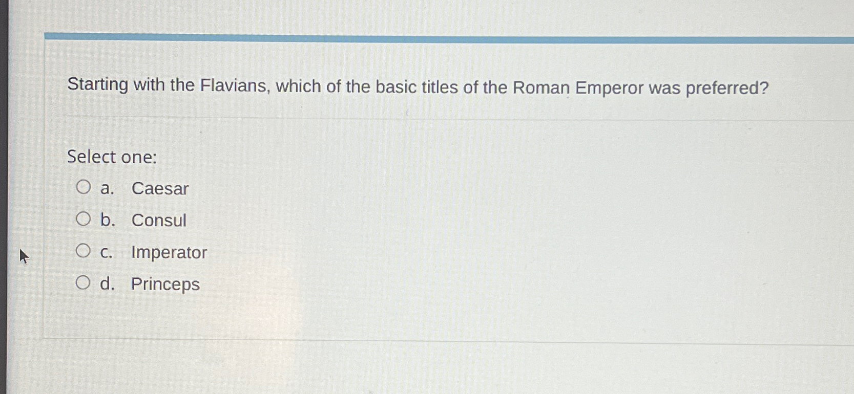 Solved Starting with the Flavians, which of the basic titles | Chegg.com