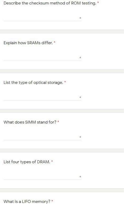 Solved Describe the checksum method of ROM testing. Explain | Chegg.com