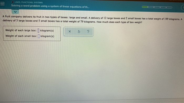 Solved O Lines Functions Systems Solving A Word Problem