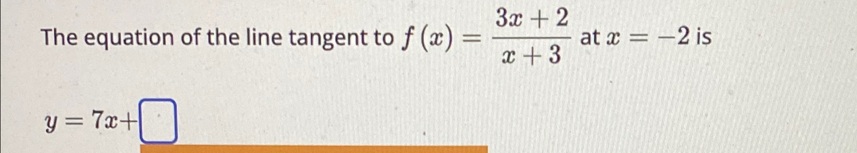 Solved The equation of the line tangent to f(x)=3x+2x+3 ﻿at | Chegg.com