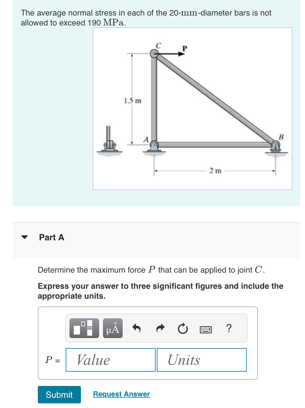 Solved The average normal stress in each of the | Chegg.com