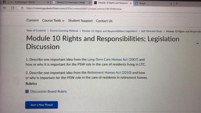 Solved Module 10 Rights and Responsibilities; Legislation | Chegg.com