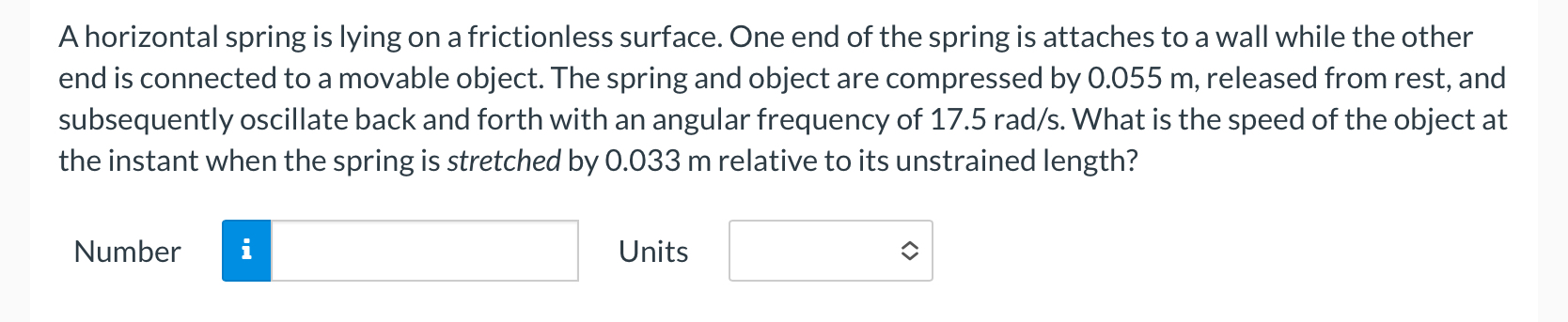 Solved A horizontal spring is lying on a frictionless | Chegg.com