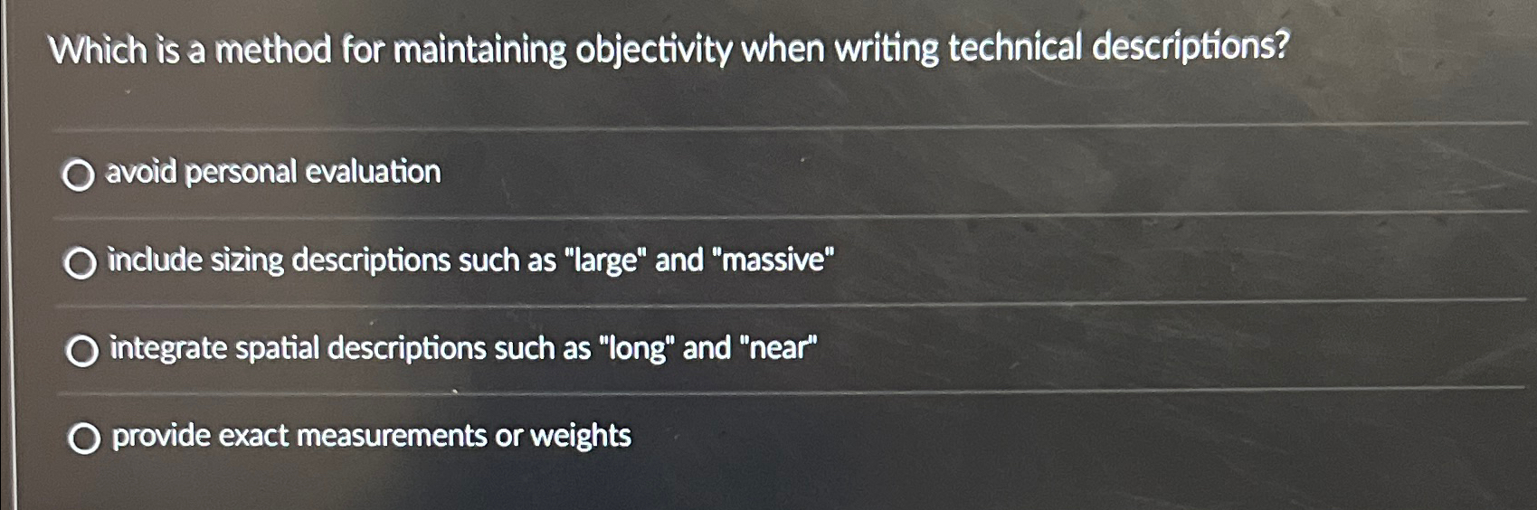 Solved Which is a method for maintaining objectivity when | Chegg.com